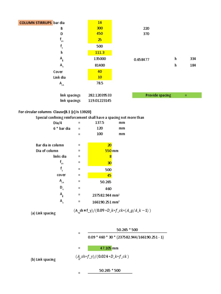Column Stirrups | PDF