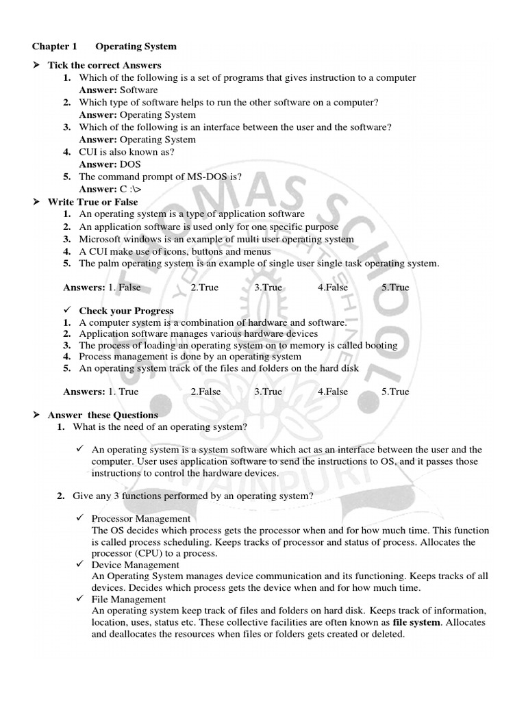 Understanding Operating Systems: An In-Depth Look at the Key Concepts, Functions, and Types of ...