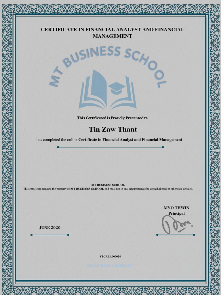 024 - Financial Analyst and Financial Management Certificate - TZT PDF ...