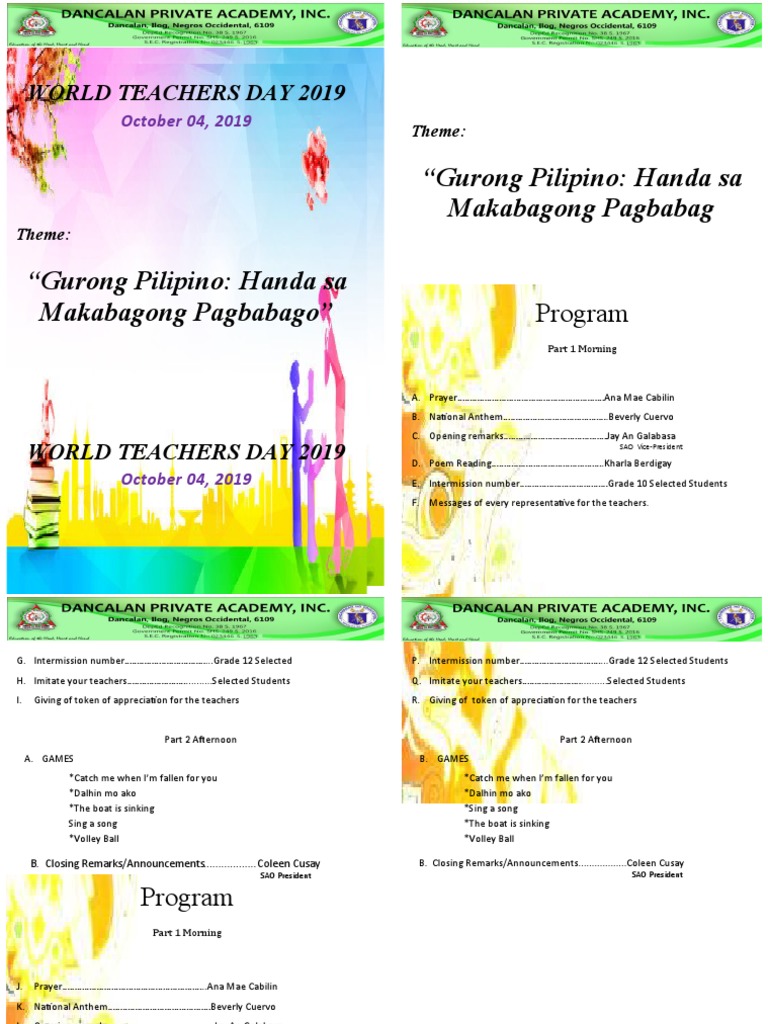 Teachers Day Program | PDF