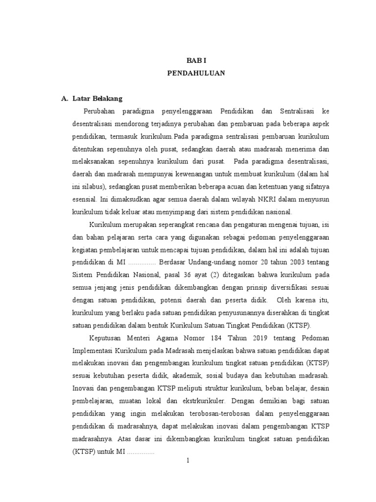 DRAFT Kurikulum MI 2020-2021 Revisi 18 Juni | PDF | Karier & Perkembangan