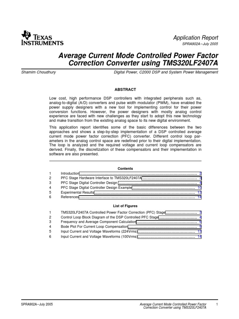 PFC Boost Calculation TI PDF | PDF | Digital Signal Processor | Digital ...