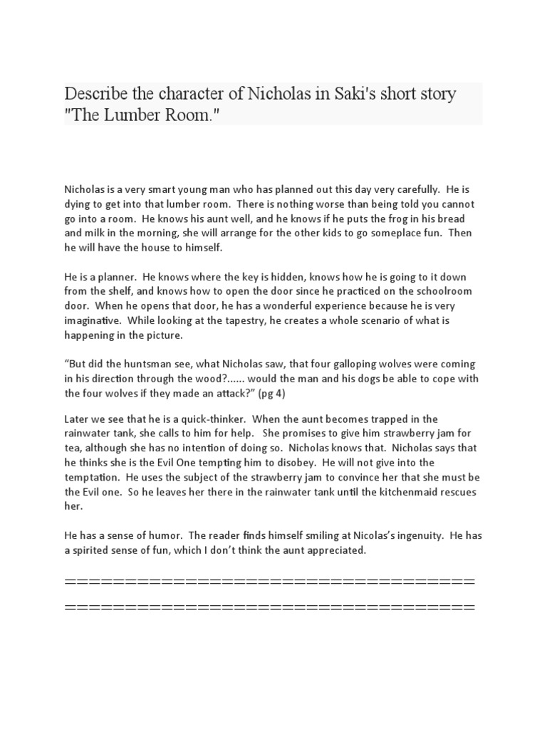 Lumber Room | PDF