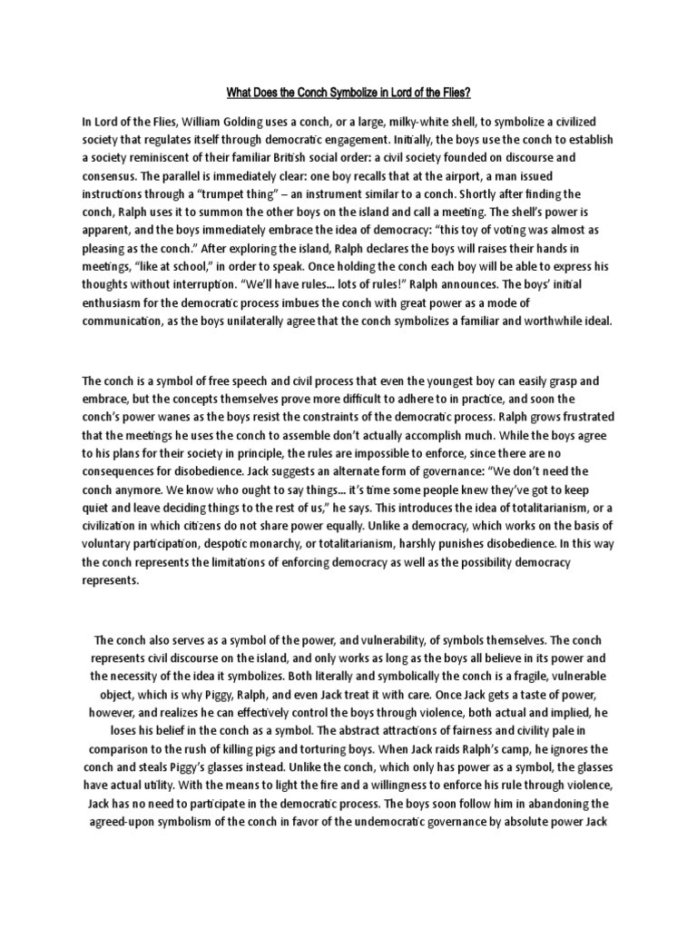 Themes of Lord of The Flies | PDF | Violence