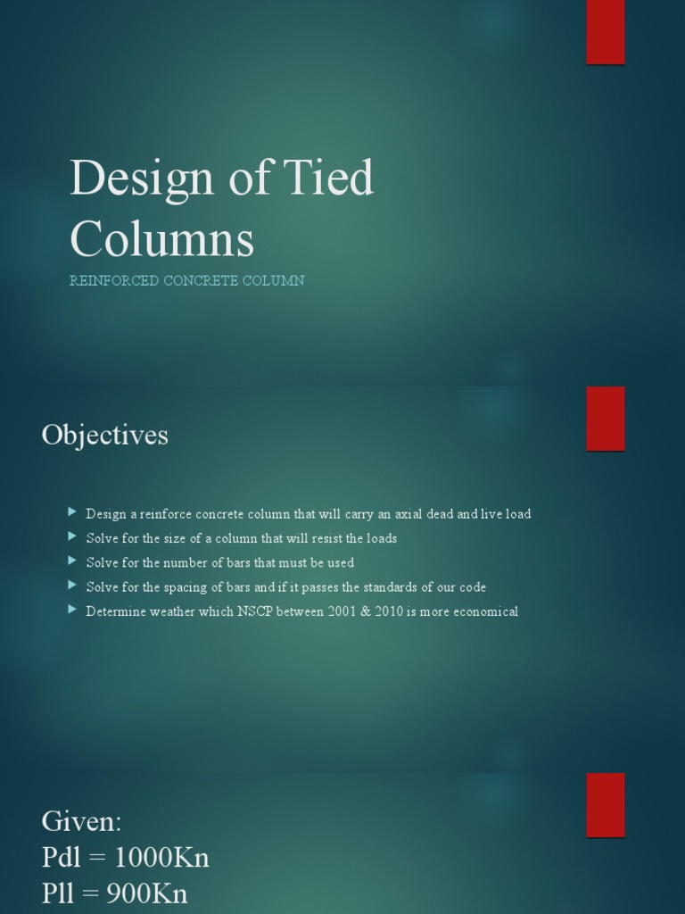 Design of Tied Columns | PDF | Computers | Technology & Engineering