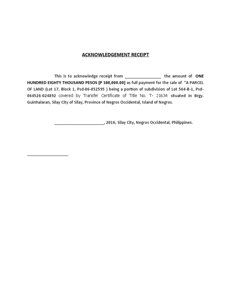 Acknowledgement Receipt-Bir | PDF