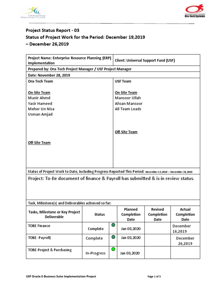 WSR Template | PDF | Business | Information Technology