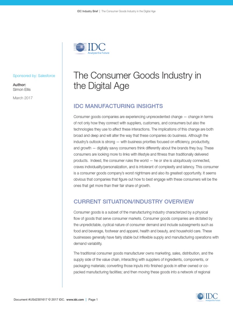 Consumer Goods in Digital Age Report | PDF | Retail | Supply Chain