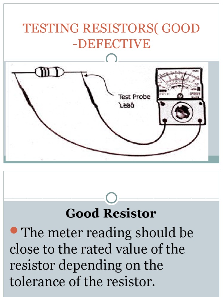 Testing Resistors (Good - Defective | PDF | Resistor | Electronics