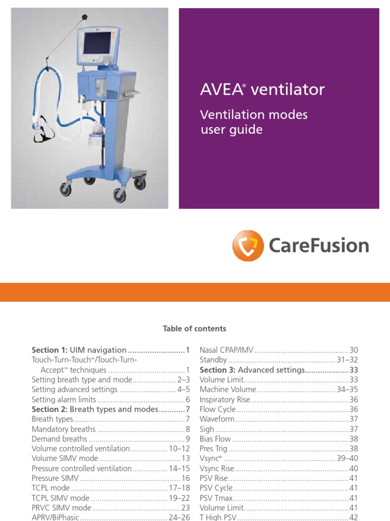 Avea Ventilator: Ventilation Modes User Guide | PDF | Apnea | Breathing