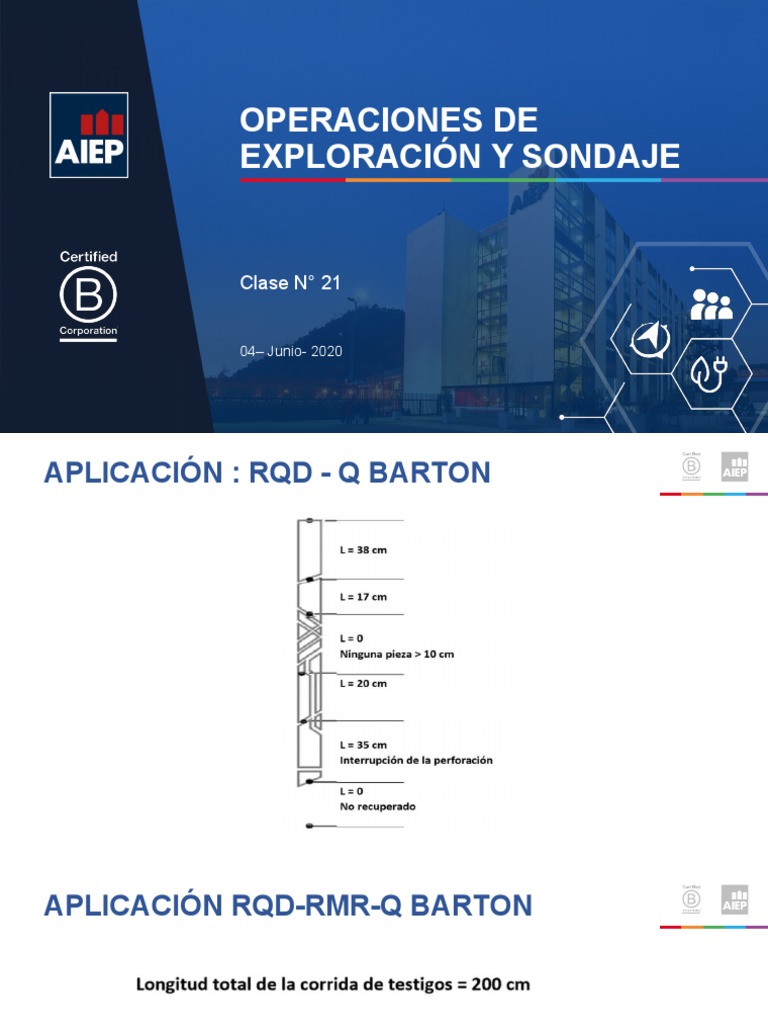 Calculos RQD-RMR-Q Barton | PDF