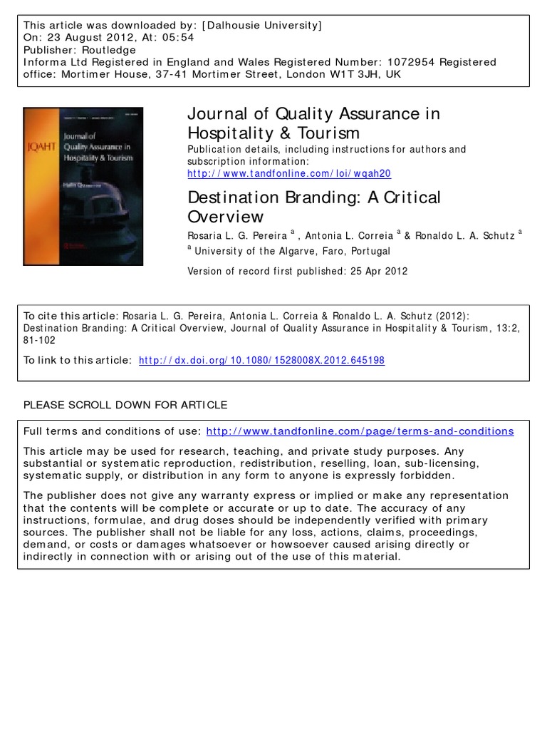Destination Brandning | PDF | Brand | Perception