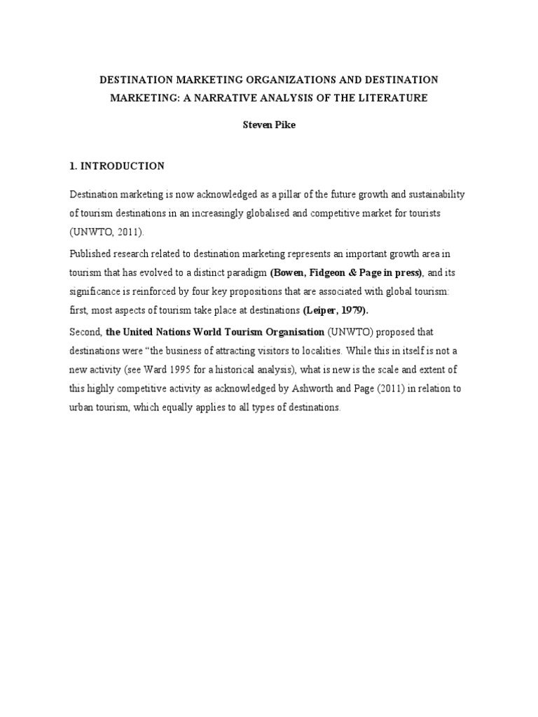 Destination Marketing Organizations and Destination Marketing | PDF ...