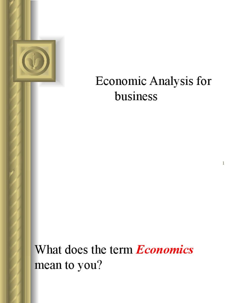 Economic Analysis For Business | PDF | Economics | Resource