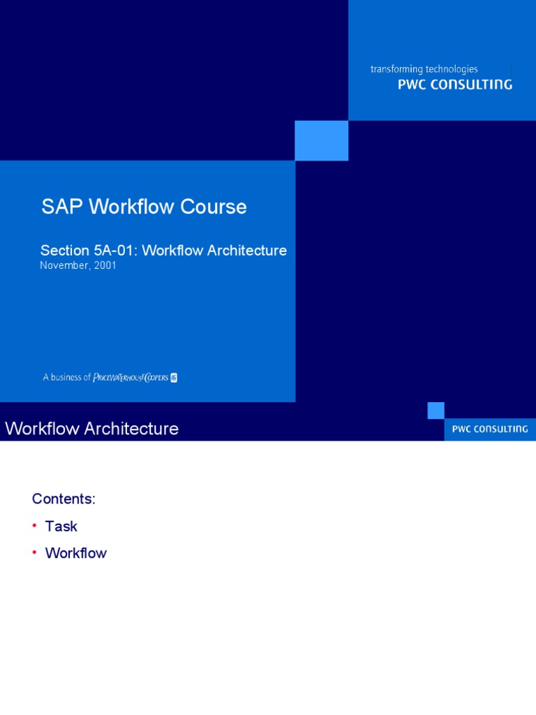 SAP Workflow Course: Section 5A-01: Workflow Architecture | PDF | Workflow | Object (Computer ...