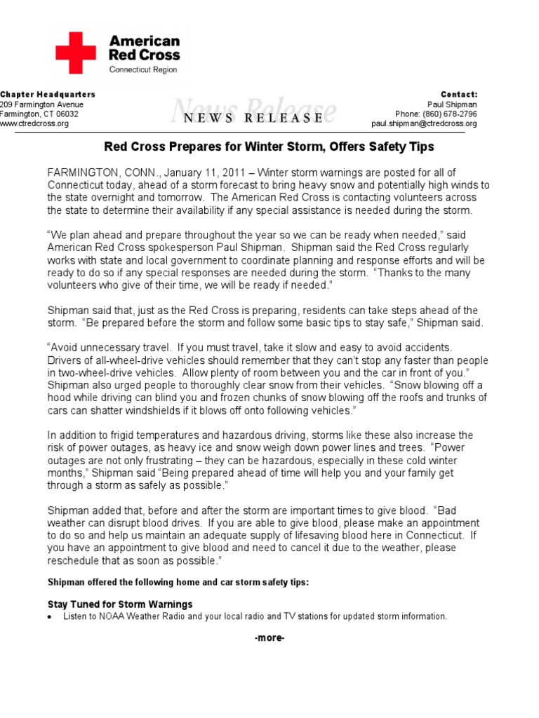 Red Cross Storm Tips | PDF | Winter Storm | Storms