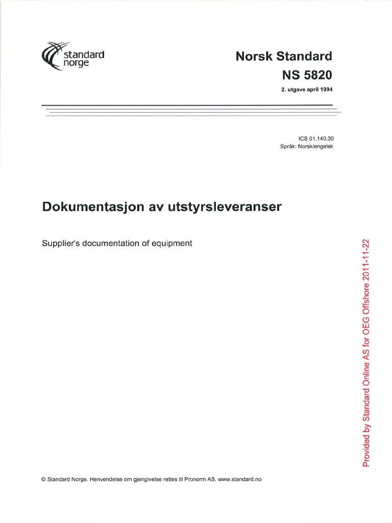 Norsk Standard - NS 5820 PDF | PDF