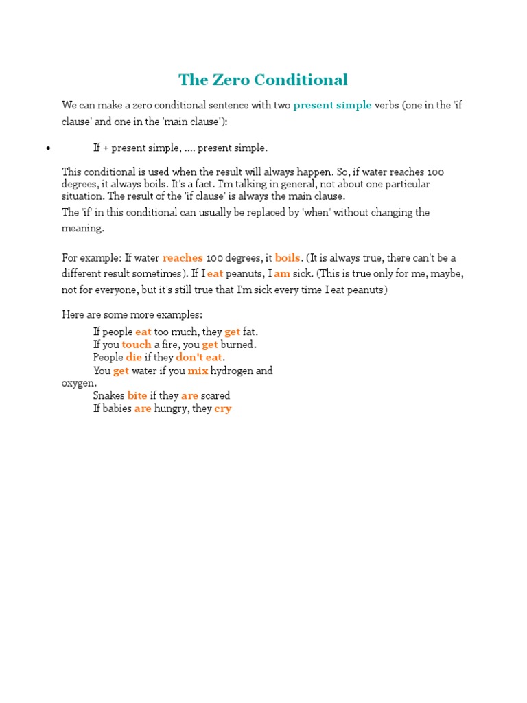 Zero and Mixed Conditionals | PDF | Language Mechanics | Syntax