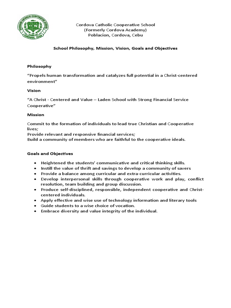 Philosophy, Goals and Objectives | PDF
