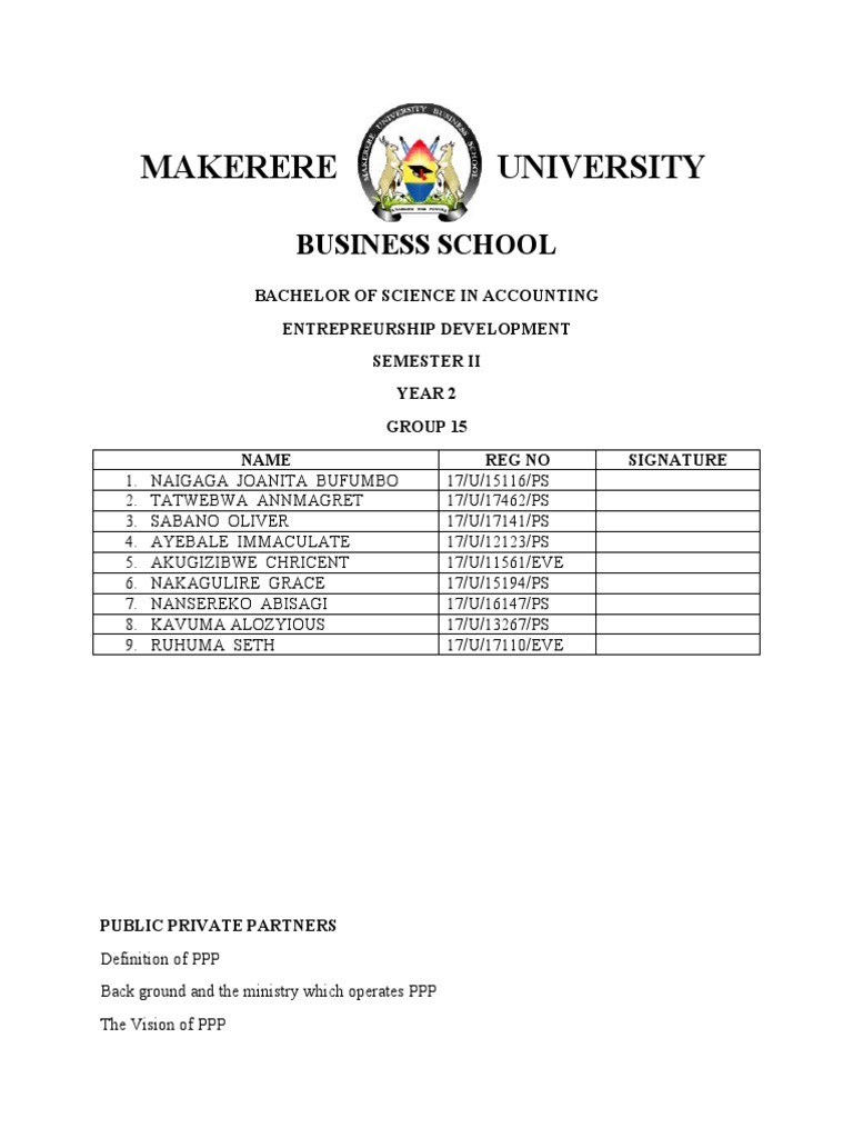Makerere University: Business School | PDF | Public–Private Partnership ...