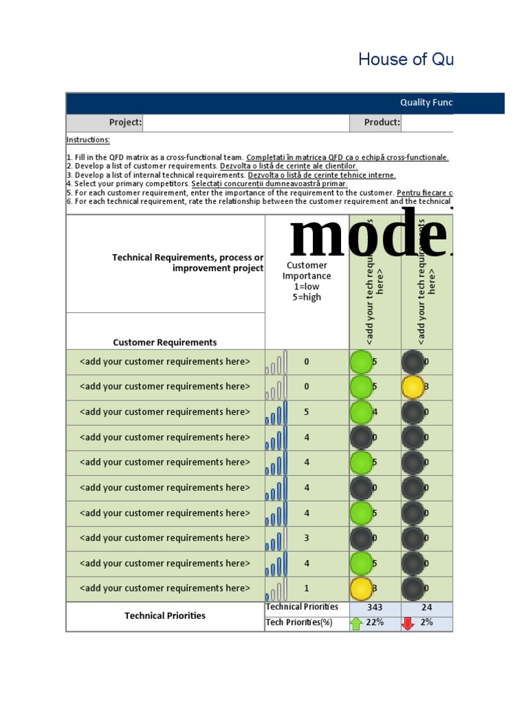 House of Quality Matrix - QFD | PDF | Media Manipulation | Microeconomics