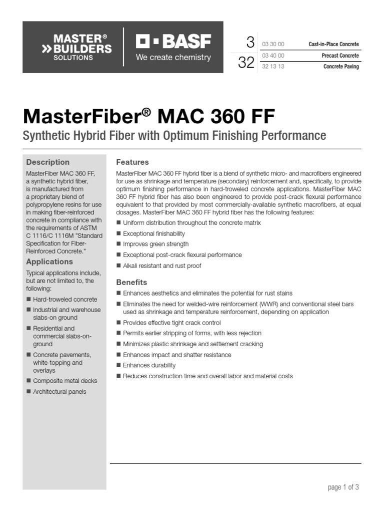 Masterfiber Mac 360 FF: Synthetic Hybrid Fiber With Optimum Finishing ...