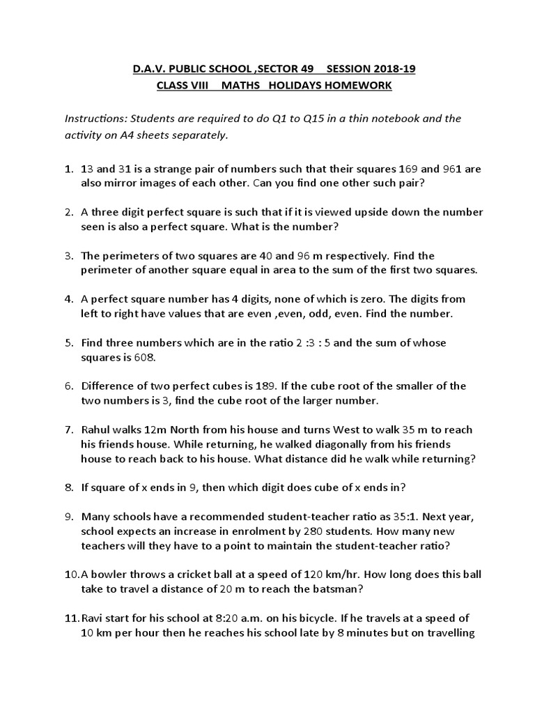 Instructions: Students Are Required To Do Q1 To Q15 in A Thin Notebook ...