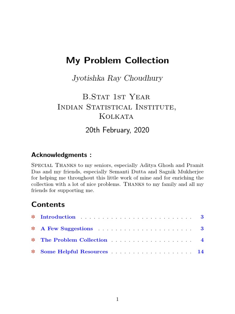 My Problem Collection 20feb20 | PDF | Function (Mathematics) | Square Root