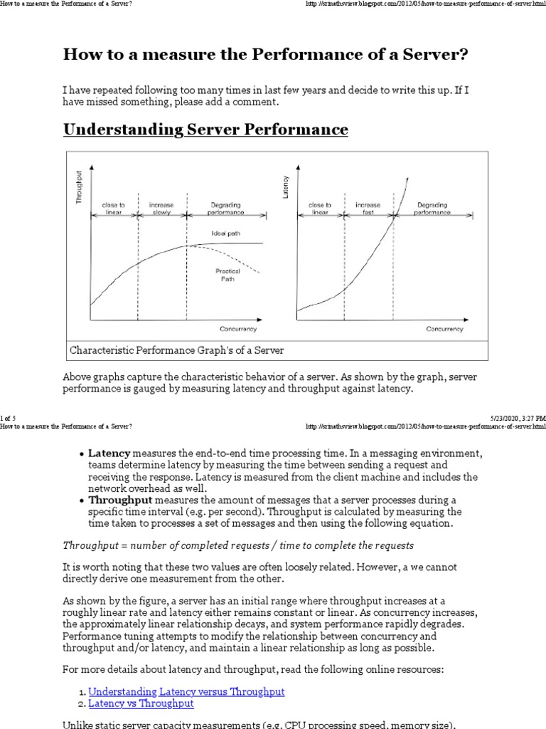 How To A Measure The Performance of A Server? | PDF | Latency ...