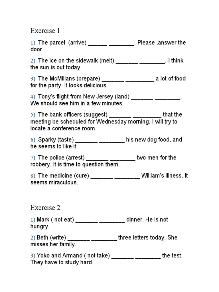 Present Perfect Exercises | PDF