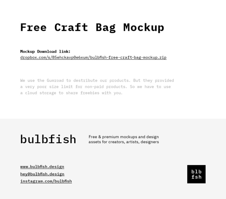 Bulbfish Mockup Download Link PDF | PDF