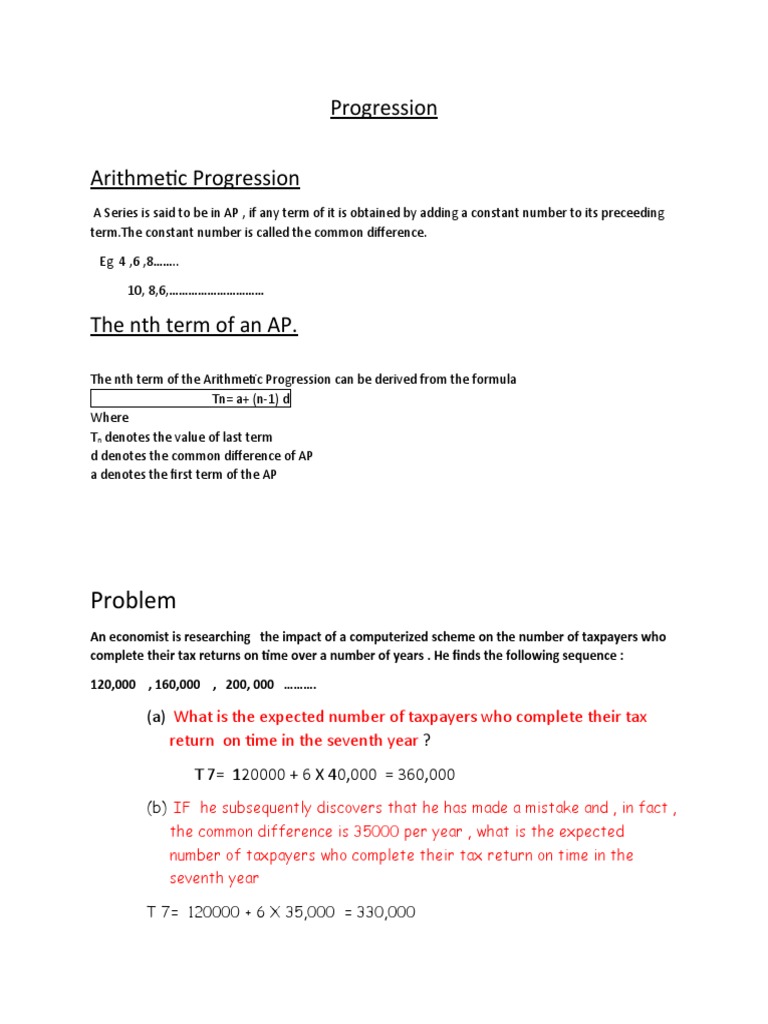 Progression | PDF | Gross Domestic Product | Mathematical Concepts