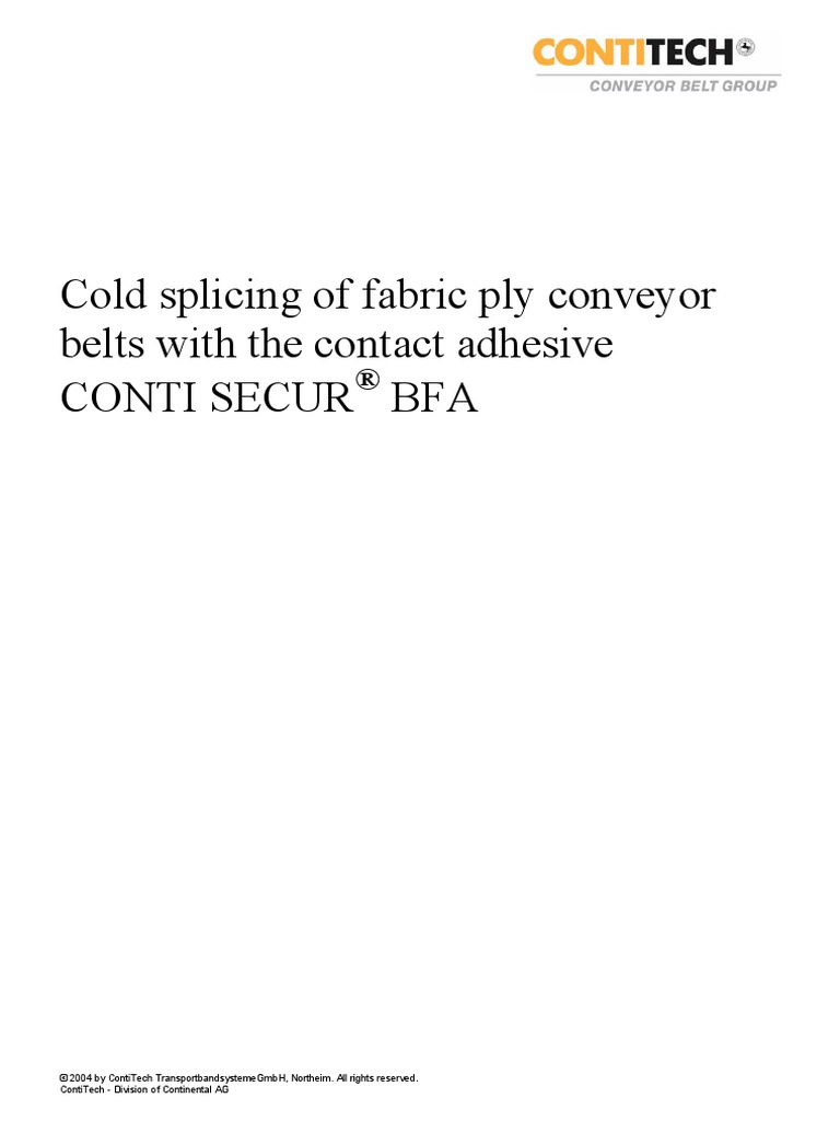Cold Splicing of Fabric Ply Conveyor | PDF | Belt (Mechanical ...