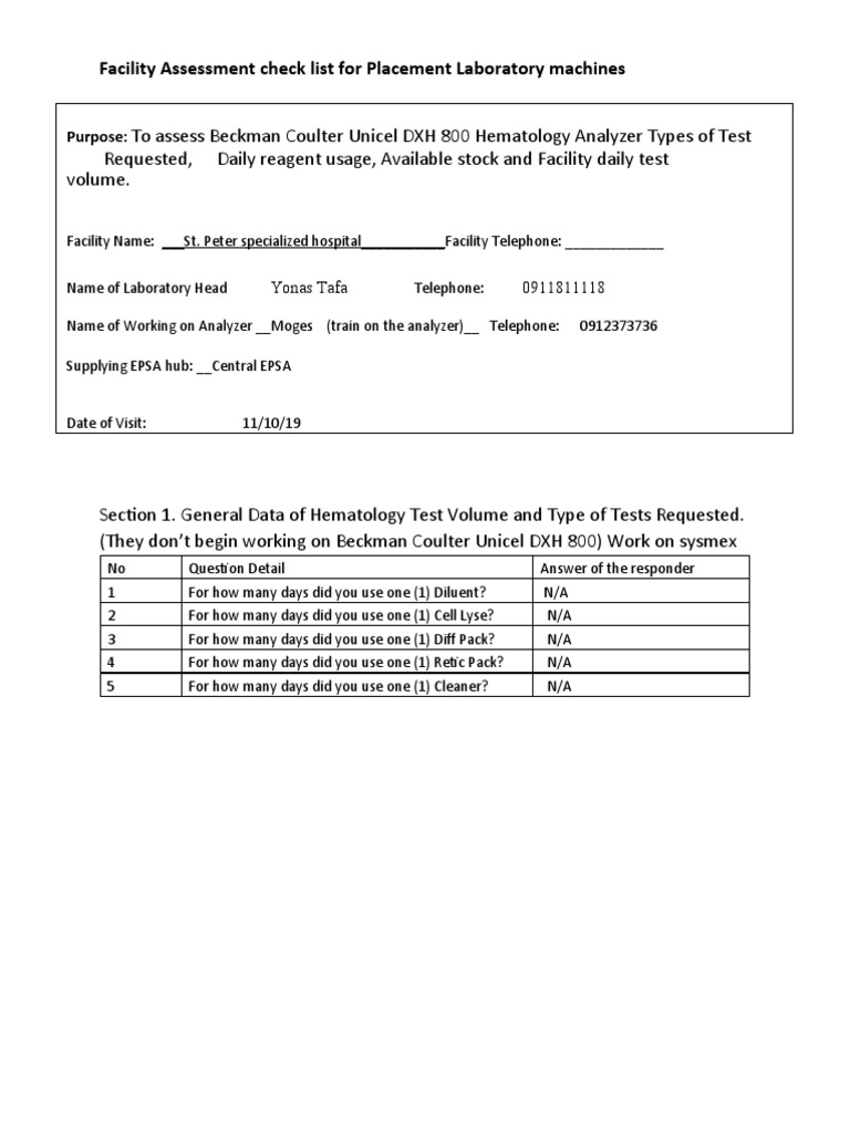 Assessment Checklist - Docx Edited | PDF | Medical Specialties ...