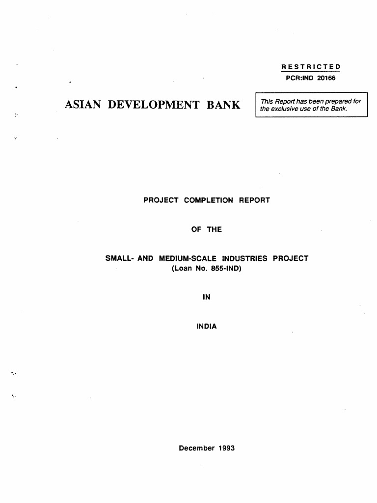 Asian Development Bank: Project Completion Report | PDF | Refinancing ...