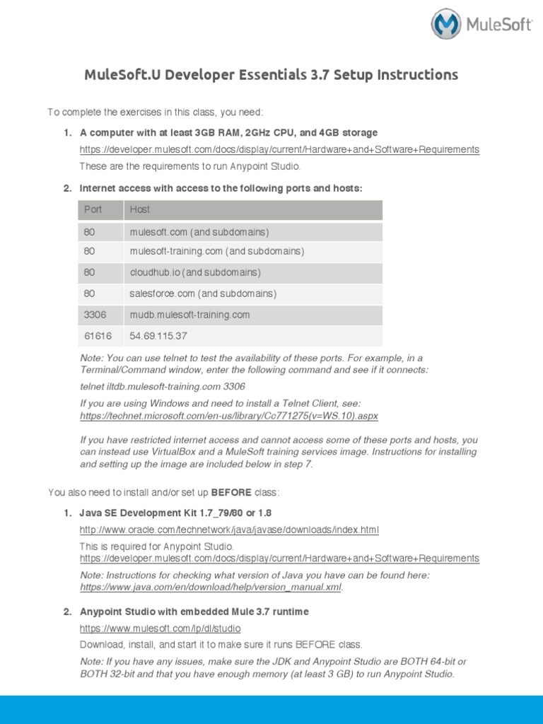 MuleSoft Developer Essentials Setup Guide | PDF