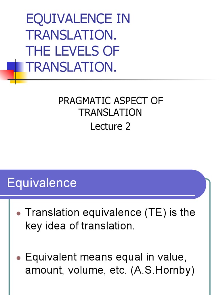 Translation Equivalence 2 | PDF | Translations | Semantics