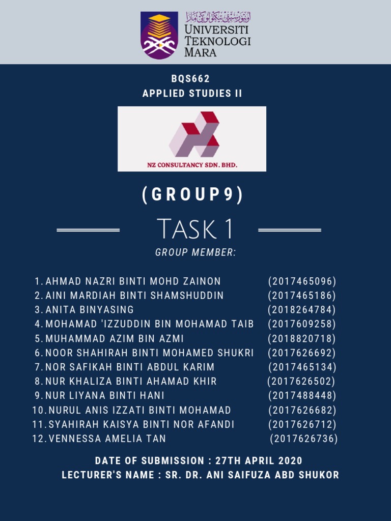 Applied662 (Group9) - Cover Page PDF | PDF