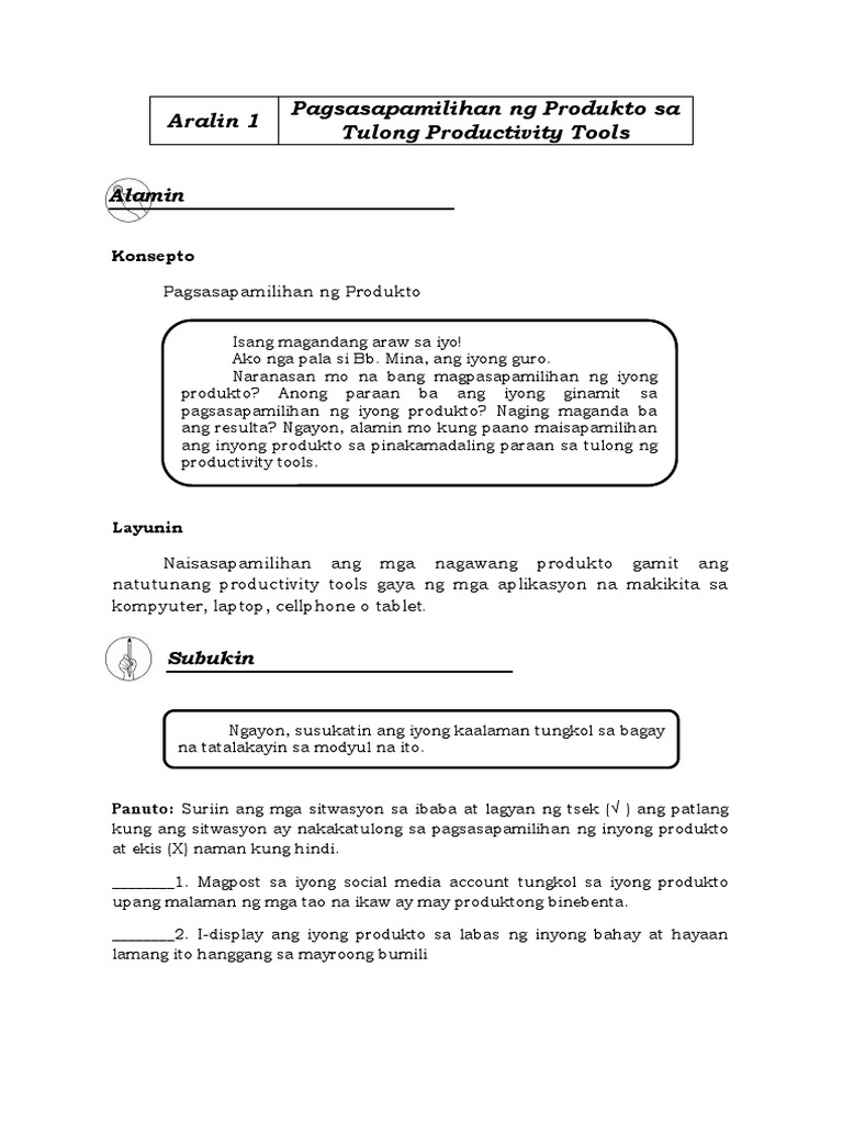 Module Day 1 - Productivity Tools | PDF