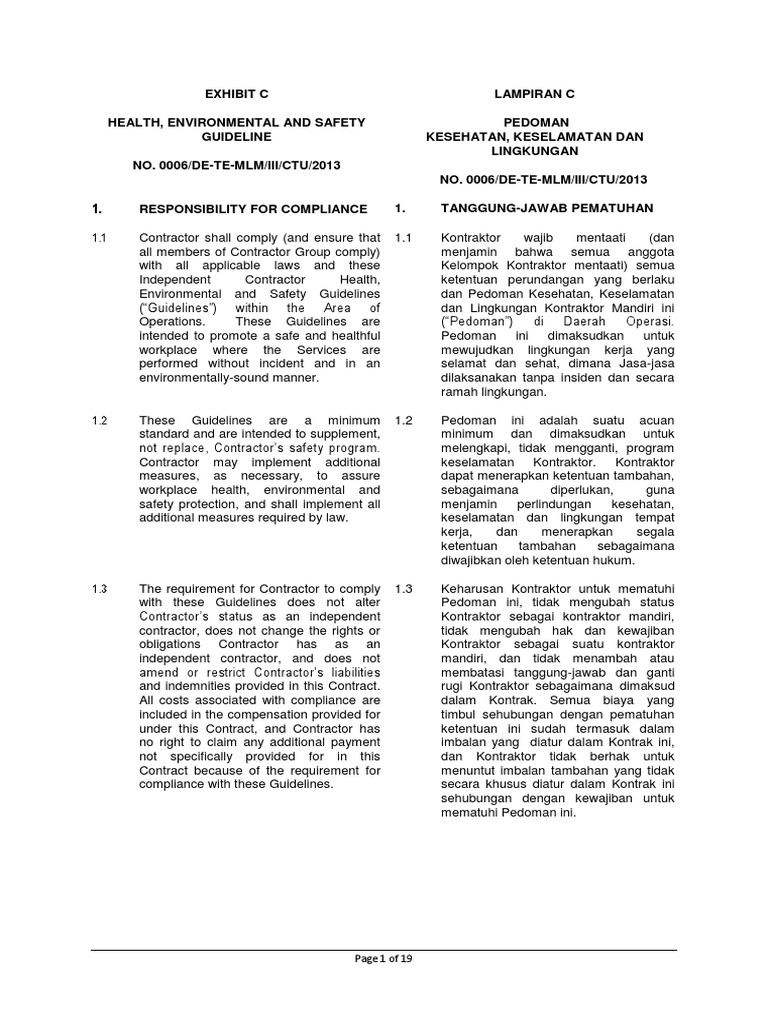 Exhibit C - HSE Guideline | PDF