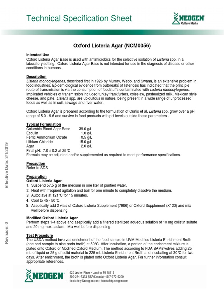 Technical Specification Sheet | PDF | Agar | Foods