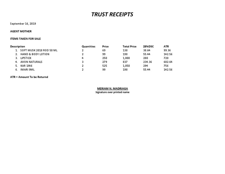 Trust Receipts Agent Mama | PDF | Technology & Engineering