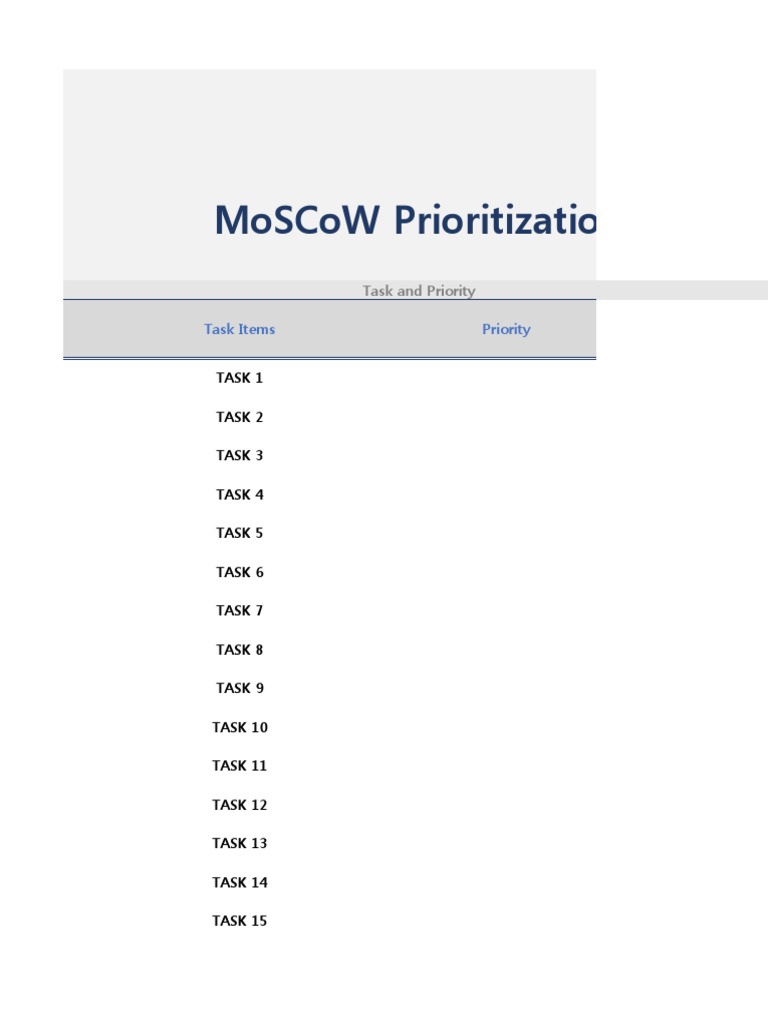Moscow Prioritization: Task Items Priority | PDF