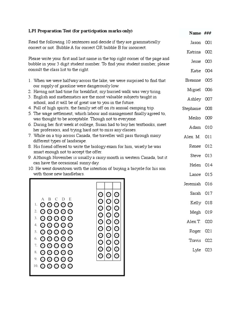 Lpi Test | PDF | Behavior Modification | Learning
