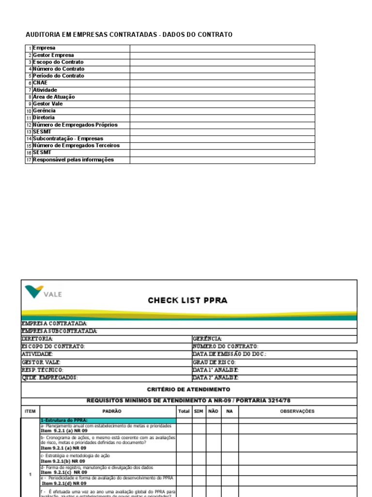 Check List Ppra - Higiene Ocupacional | PDF | Calor | Termômetro