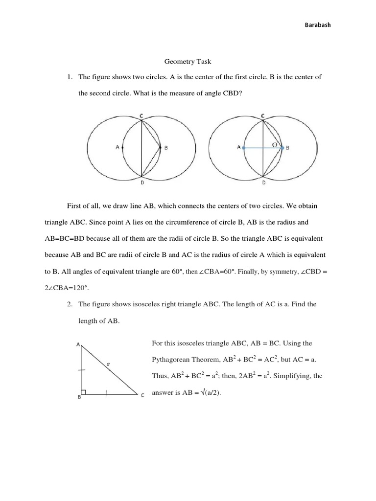 Geometry Problems: Circles & Triangles | PDF