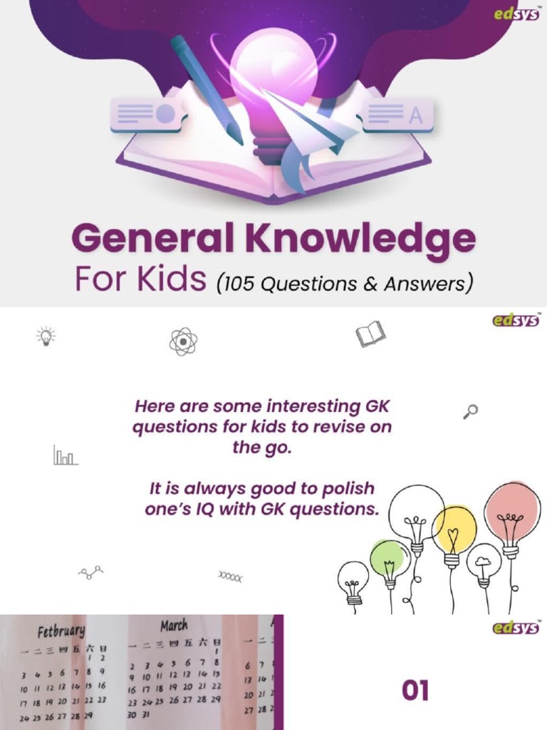 105 General Knowledge Question and Answers For Kids | PDF