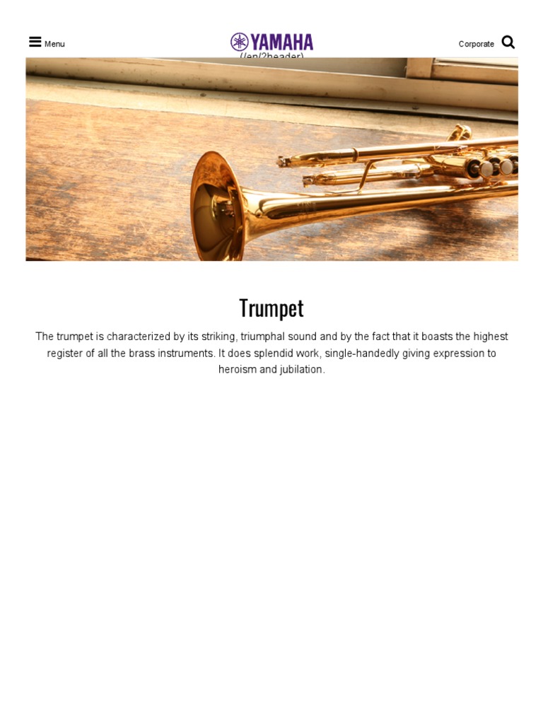 Trumpet - Musical Instrument Guide - Yamaha Corporation | PDF | Trumpet ...