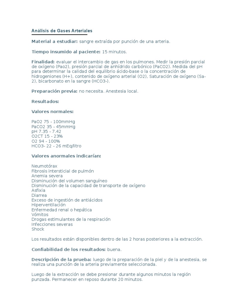 Gases Arteriales | PDF