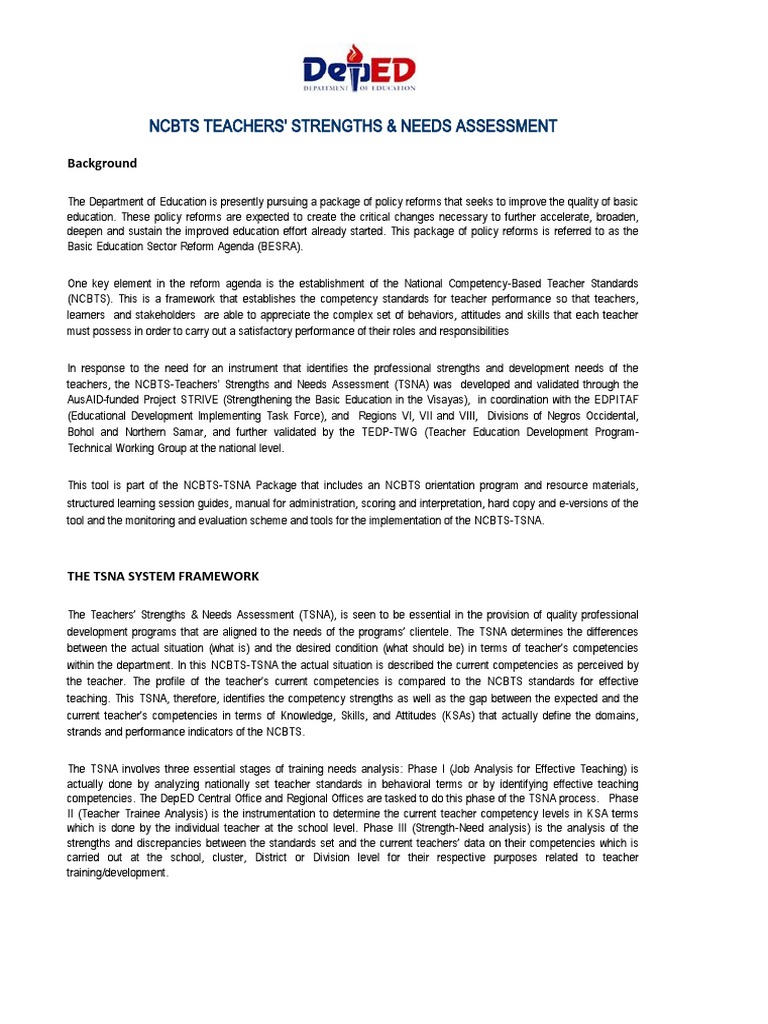 Teacher Competency Assessment Guide | PDF | Competence (Human Resources ...